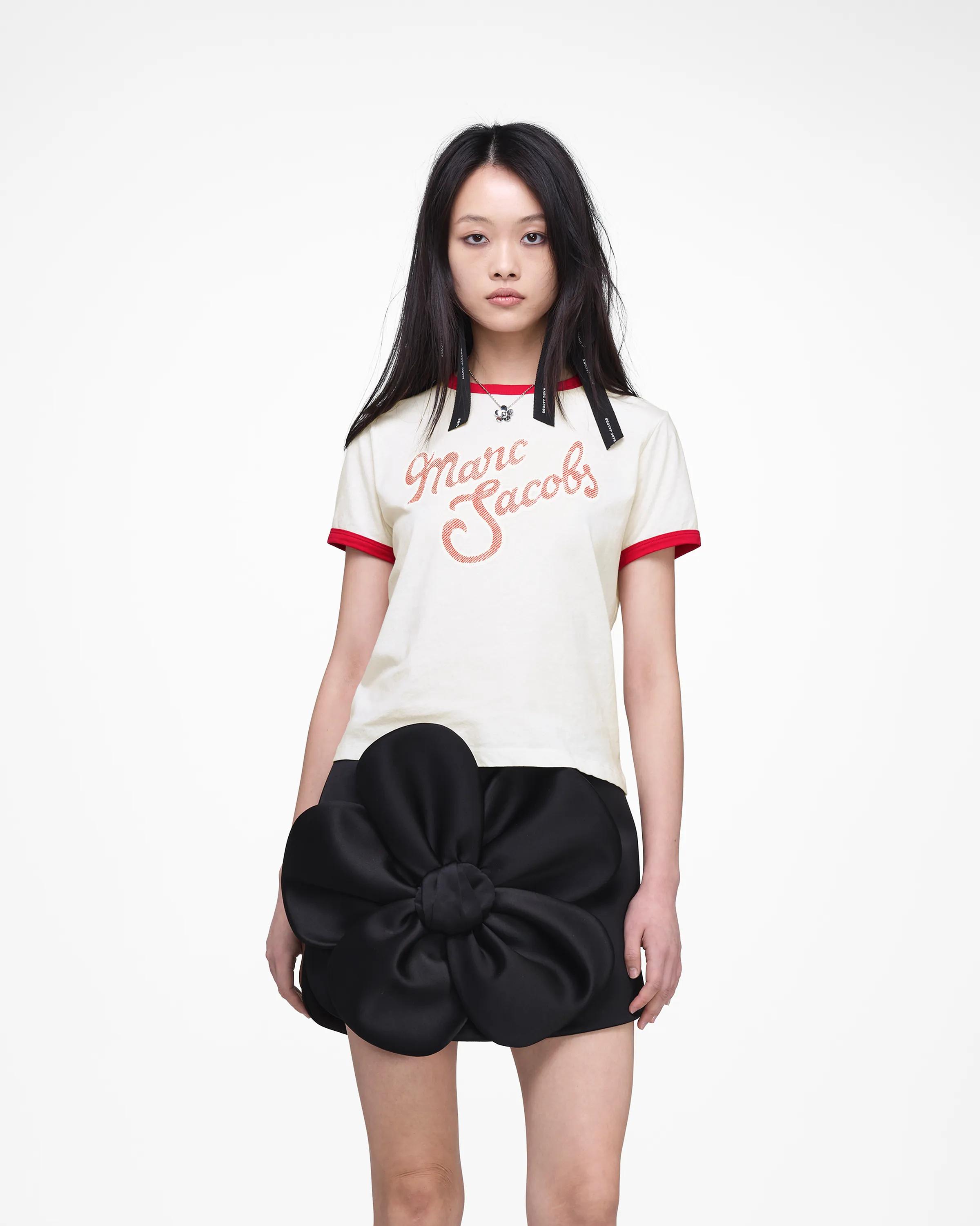 MARC JACOBS Marc Jacobs Cotton Linen Blend Ringer Tee